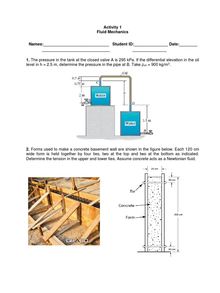 Fluid Mechanics Problem Set | PDF | Technology & Engineering