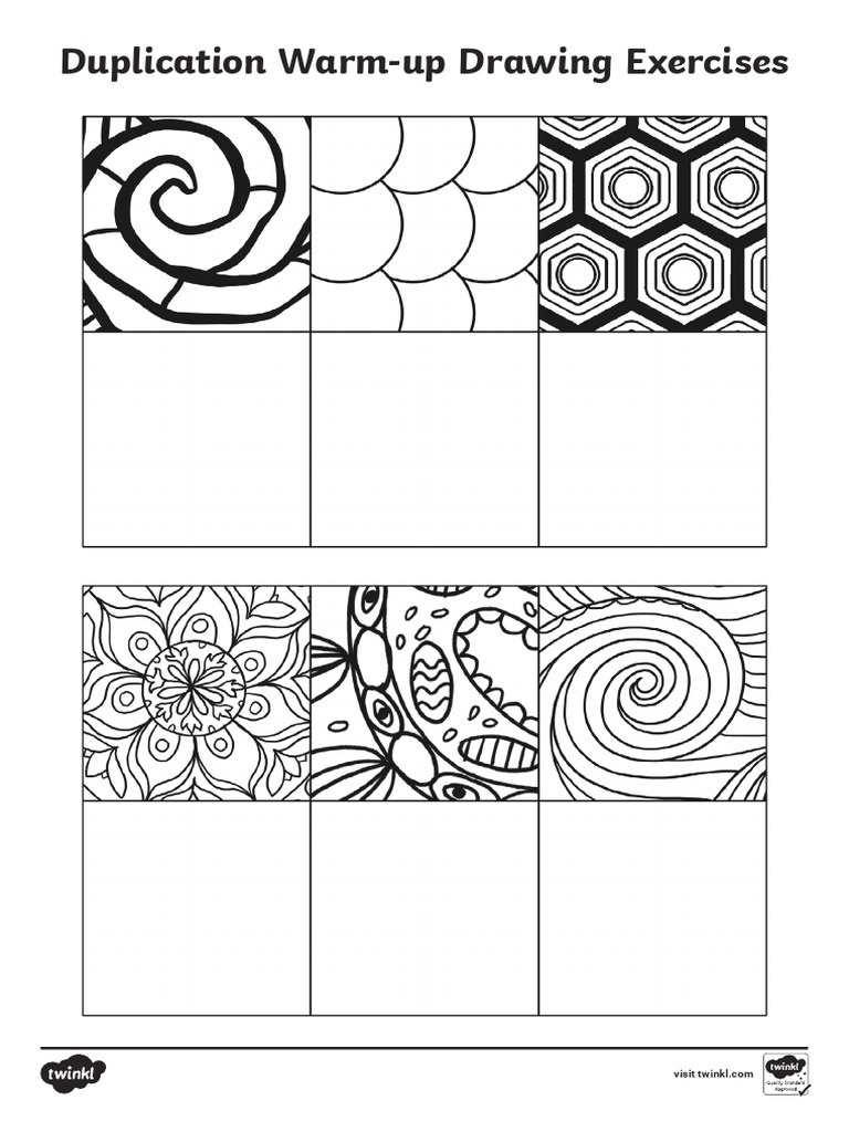 t2 A 130 Duplication Warm Up Drawing Exercises - Ver - 1 | PDF