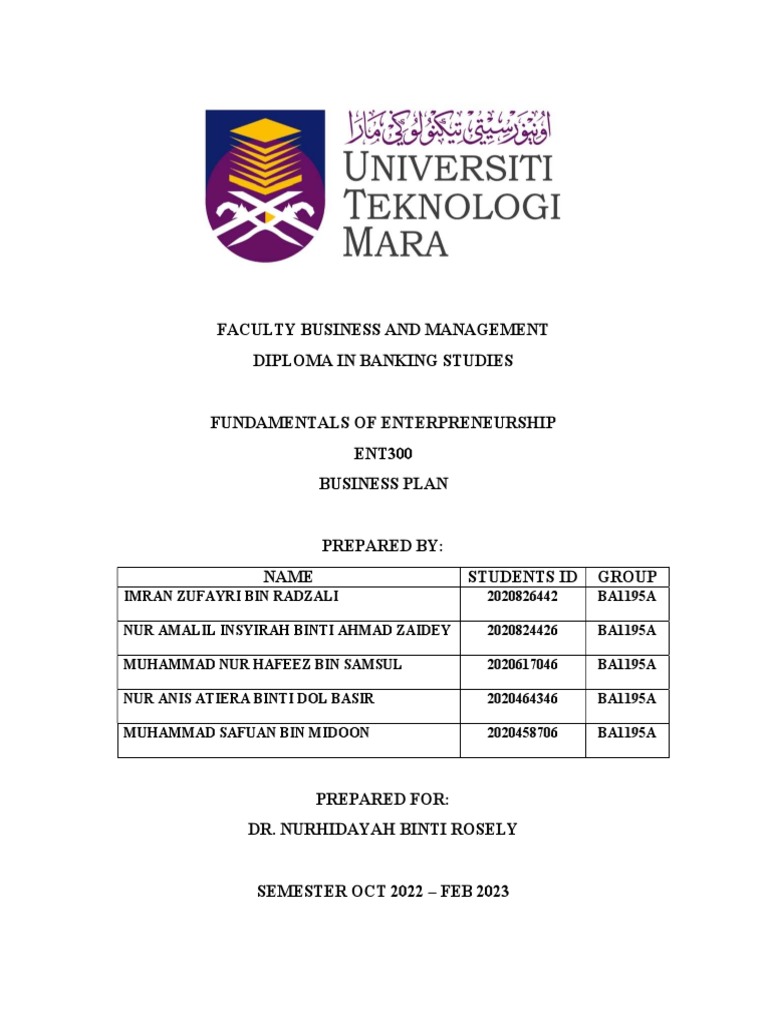 ENT300 BIZ PLAN ((DRAFT)) | PDF