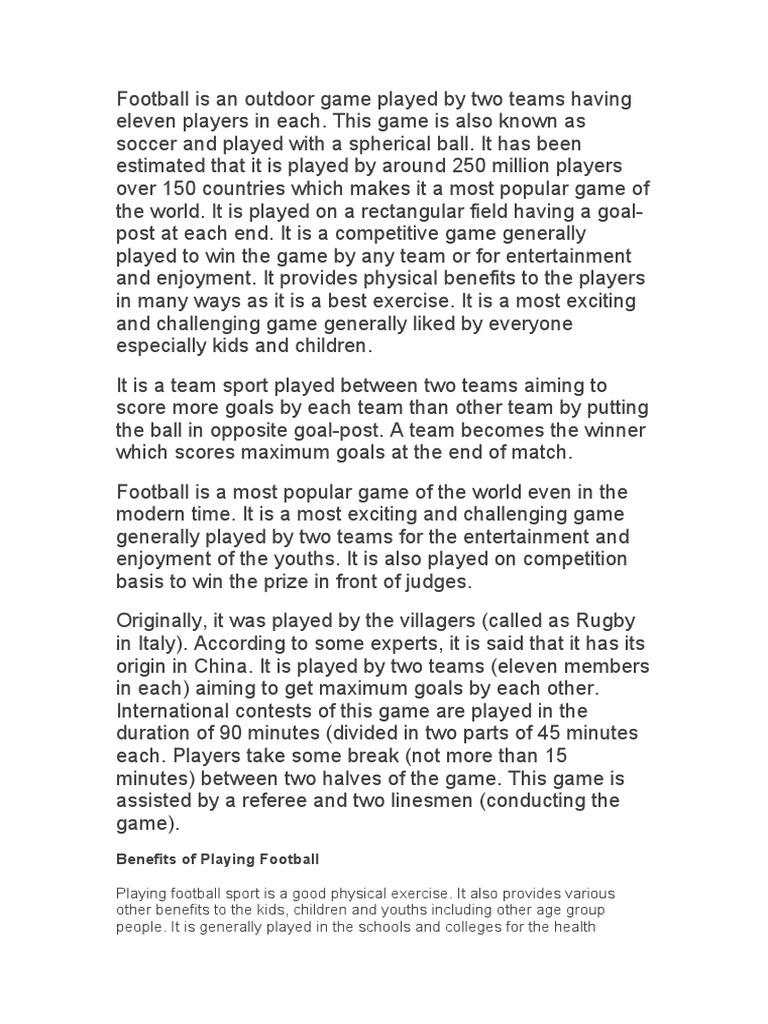 An In-Depth Look at the Global Phenomenon of Football | PDF ...
