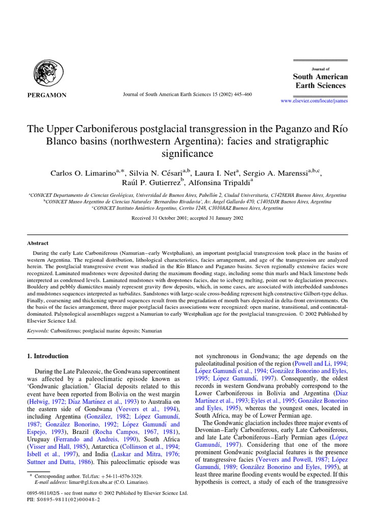 Postglacial Transgression in Argentina | PDF | Sedimentary Rock ...