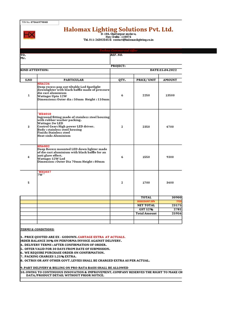 Halomax Lighting Solutions Pvt. LTD.: Ref. No | Download Free PDF ...
