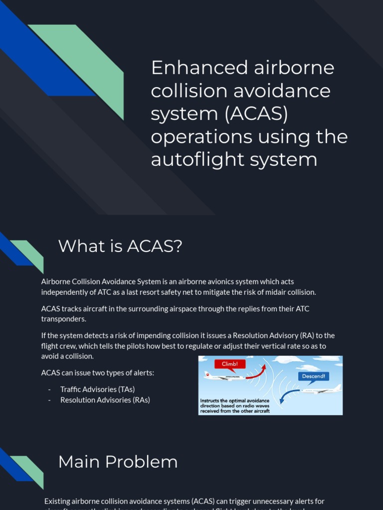 Enhanced Airborne Collision Avoidance System (ACAS) Operations Using The Auto Ight System | PDF ...