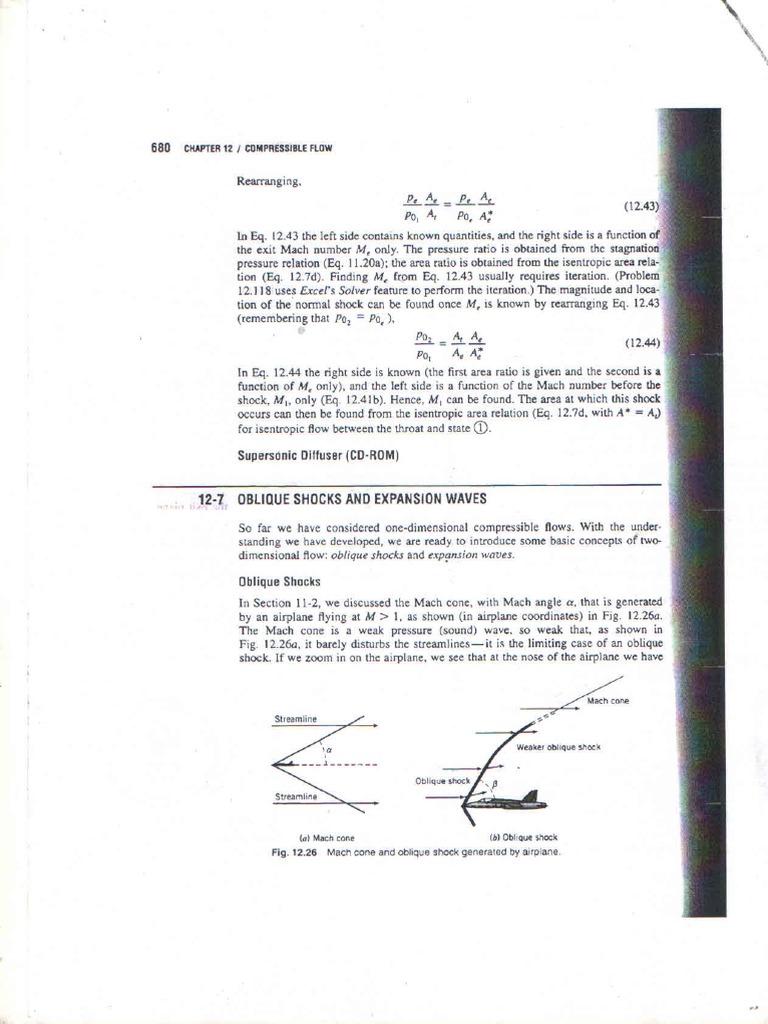 FME 532 Oblique Shock and Expansion Waves - Notes | PDF
