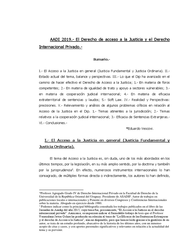 AADI 2019 Relato Dr. Vescovi | PDF | Jurisdicción | Convenio europeo de derechos humanos
