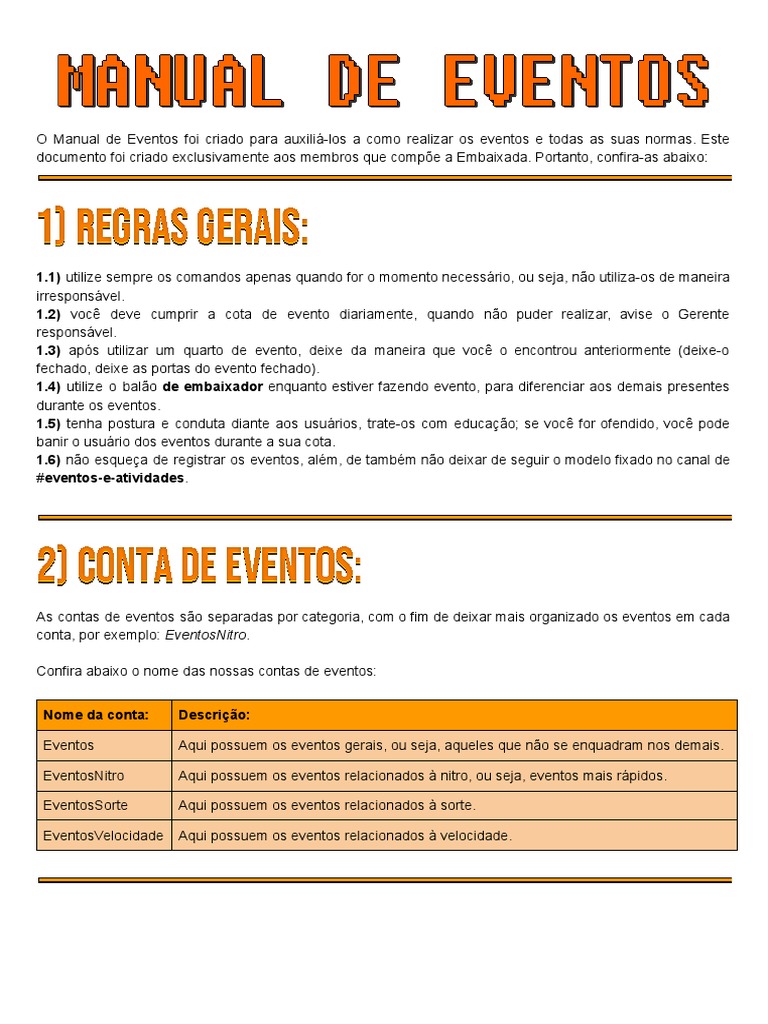 Manual de Eventos | PDF
