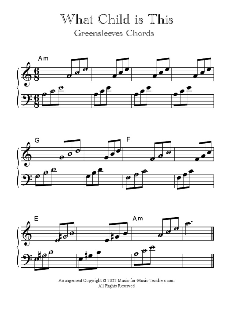 What Child Is This: Greensleeves Chords | PDF