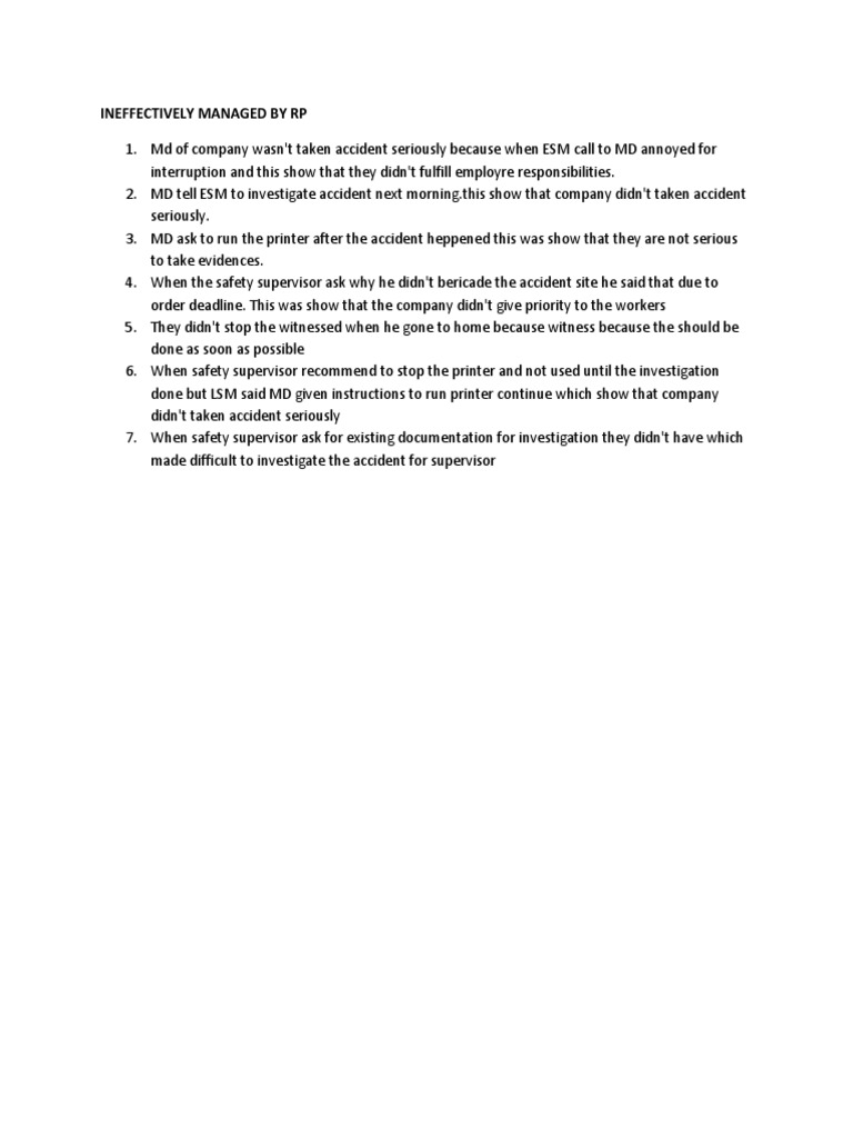 Ineffectively Managed by RP | PDF