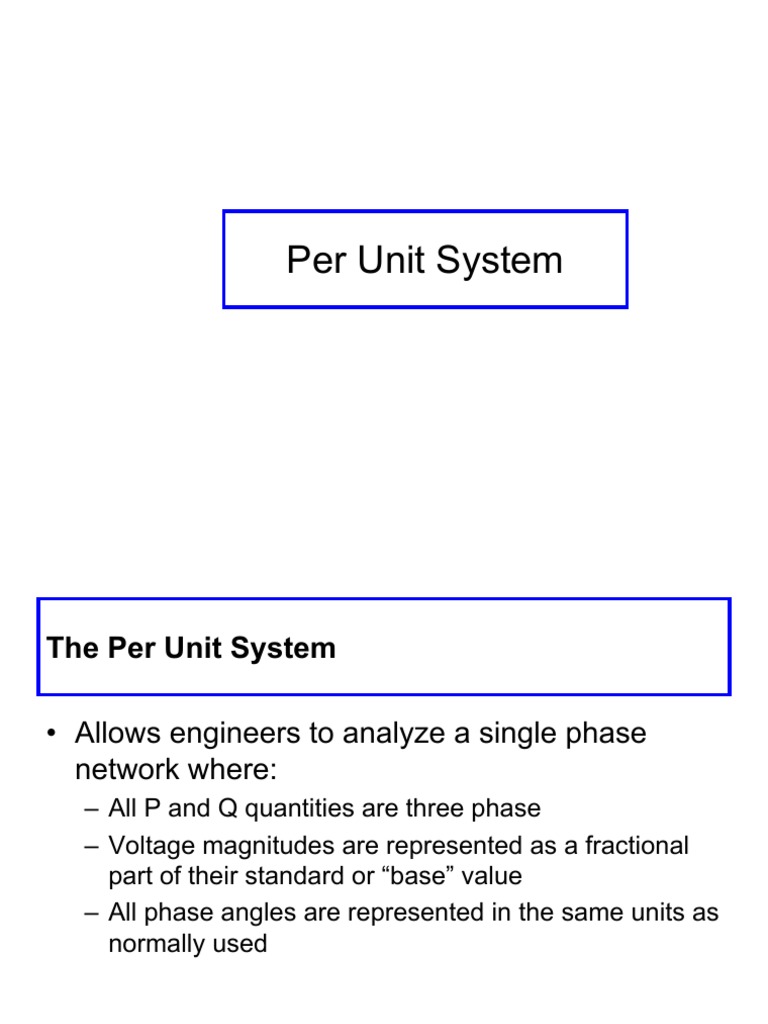 Per Unit System Explanation With Solved Example | PDF