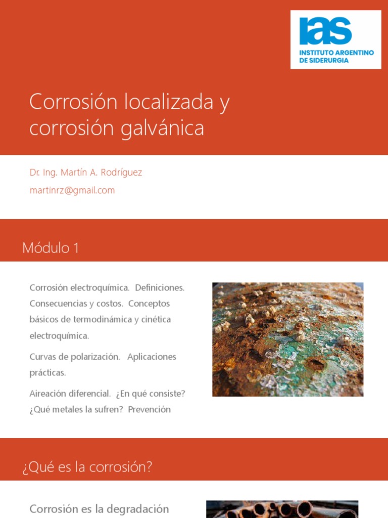 Corrosión Localizada y Corrosión Galvánica 01 | PDF | Corrosión ...
