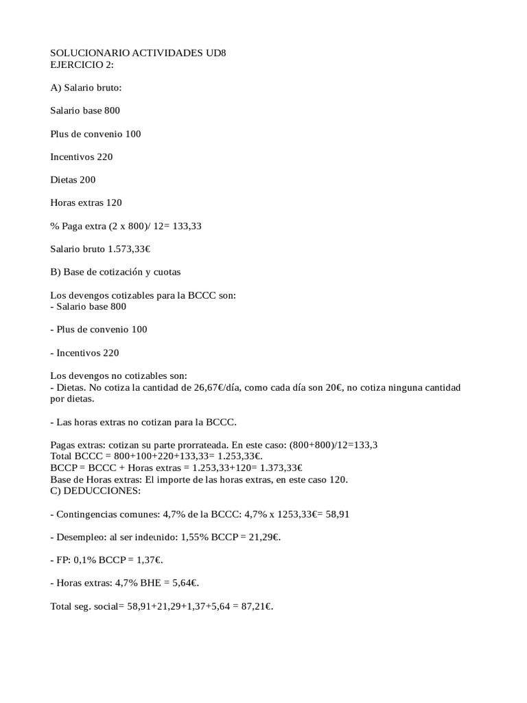 Solucionario Actividades Ud8 | PDF | Salario | Psicología industrial y organizacional