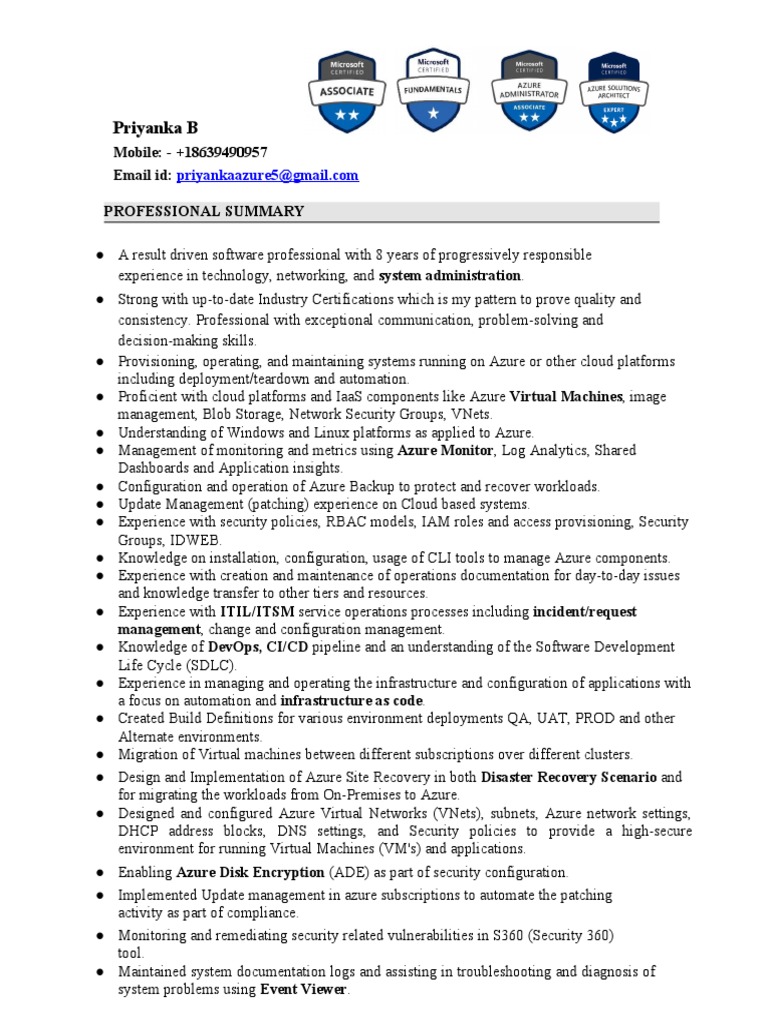 AzureArchitect-Devops Resume | PDF | Microsoft Azure | Cloud Computing