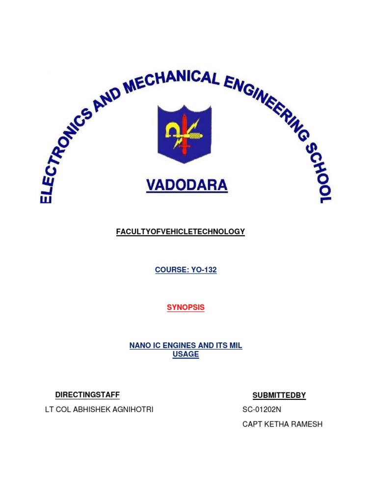 Nano IC Engines and Their Military Applications | PDF | Internal ...