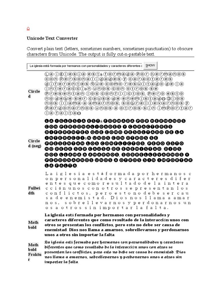 Unicode Text Pdf