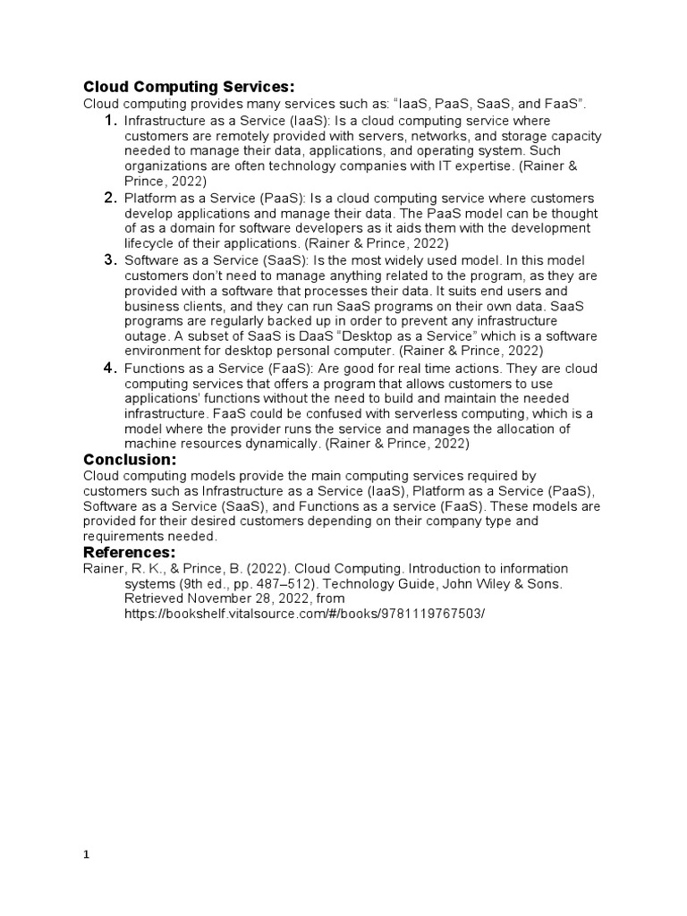 Cloud Computing Services | PDF