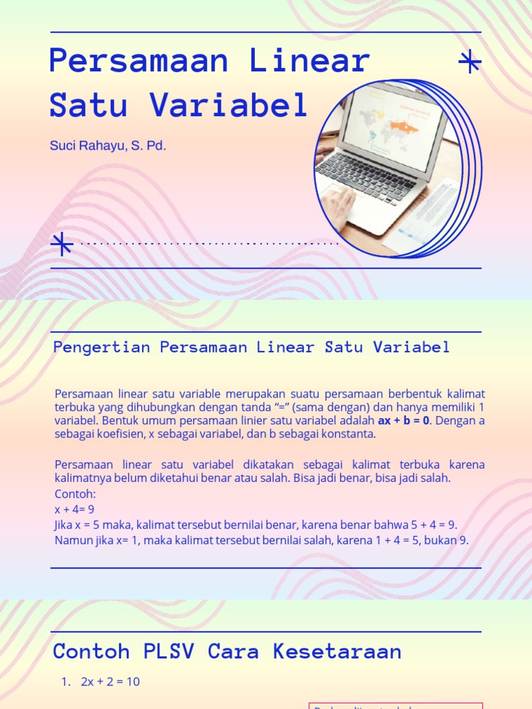 Materi Persamaan Linear Satu Variabel | PDF