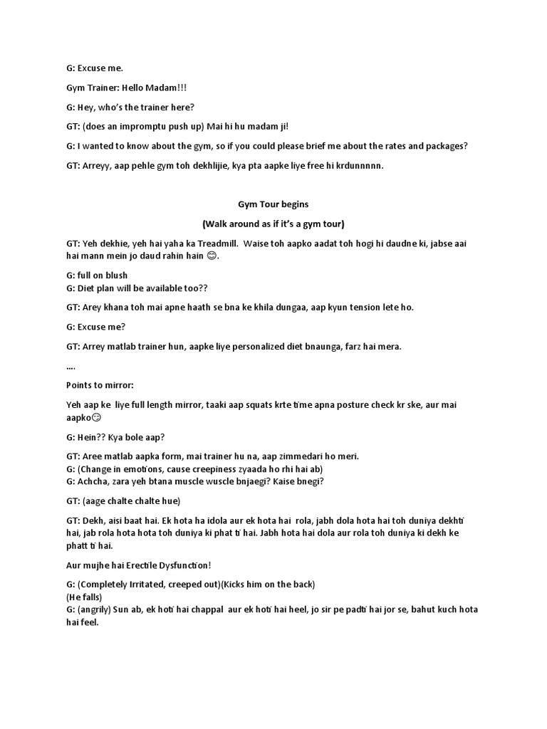 Gym Trainer Script | PDF