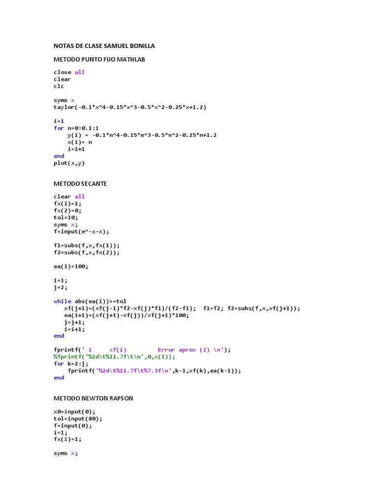 Notas de Clase 2 Samuel Bonilla | PDF | Métodos y materiales de ...