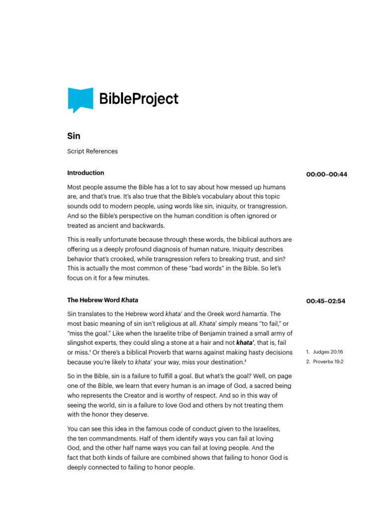 Sin Script-References | PDF | Bible | Sin