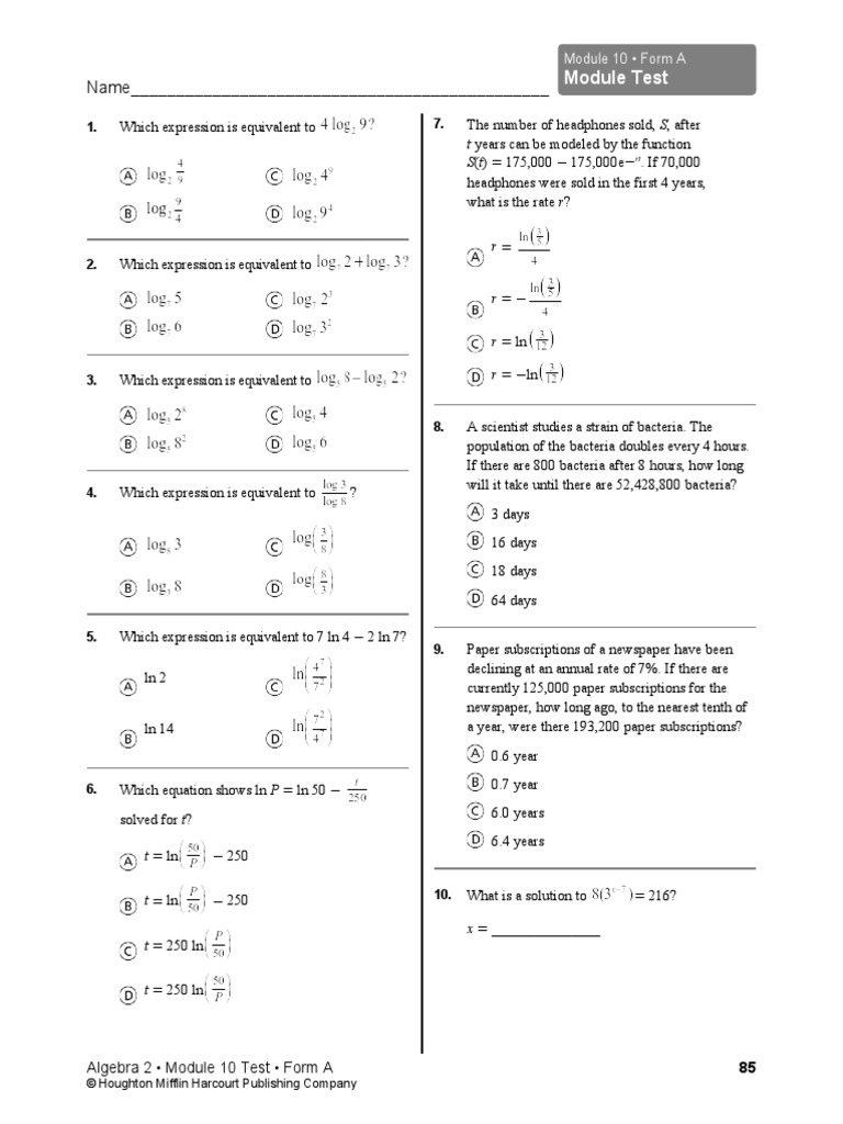 A2 en N AGui MDTAW SE MOD Expnntl and LGRTHMC Eqtns | PDF | Mathematics ...
