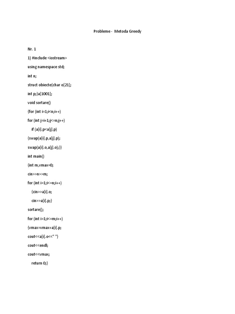 Greedy Algorithm Coding Tasks | PDF | Teaching Methods & Materials