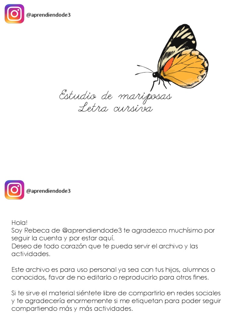 Estudio de Mariposas - Aprendiendode3 | PDF | Mariposa | Lepidópteros