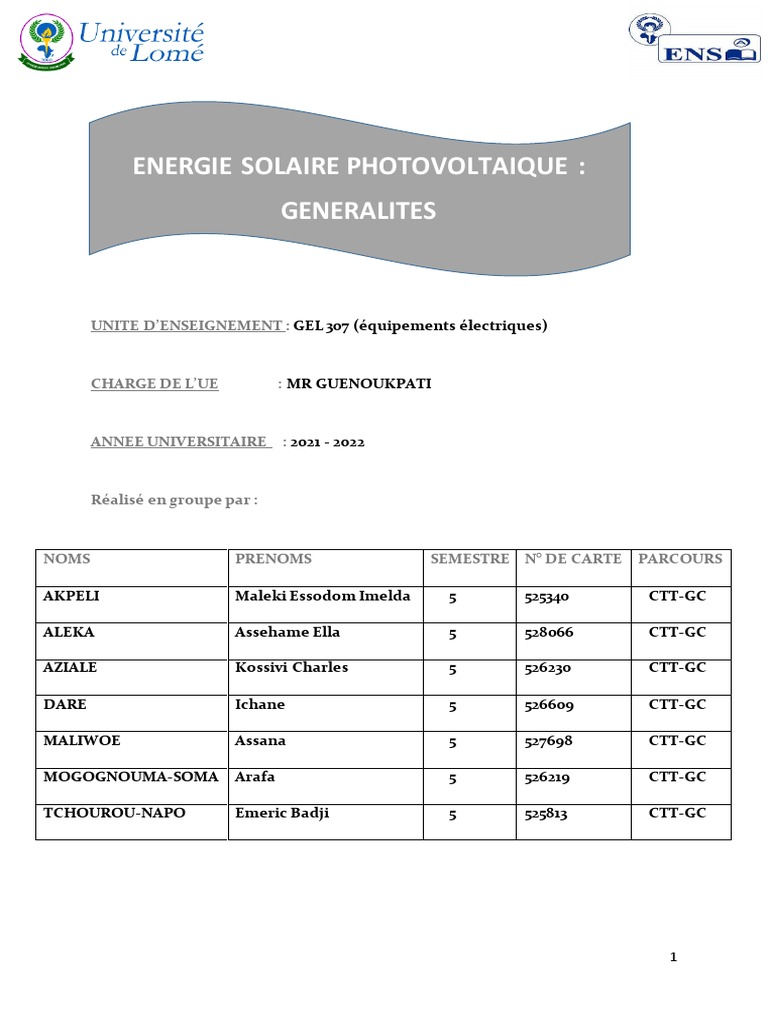 Énergie Solaire Photovoltaïque: Guide Complet | PDF | Cellule photovoltaïque | Dopage (semi ...