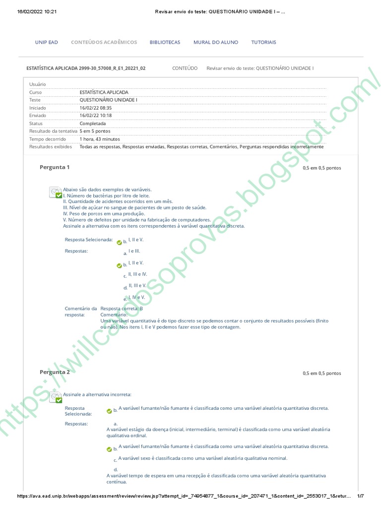 Pergunta 1: Conteúdos Acadêmicos | PDF | Mediana (Estatística) | Variável aleatória