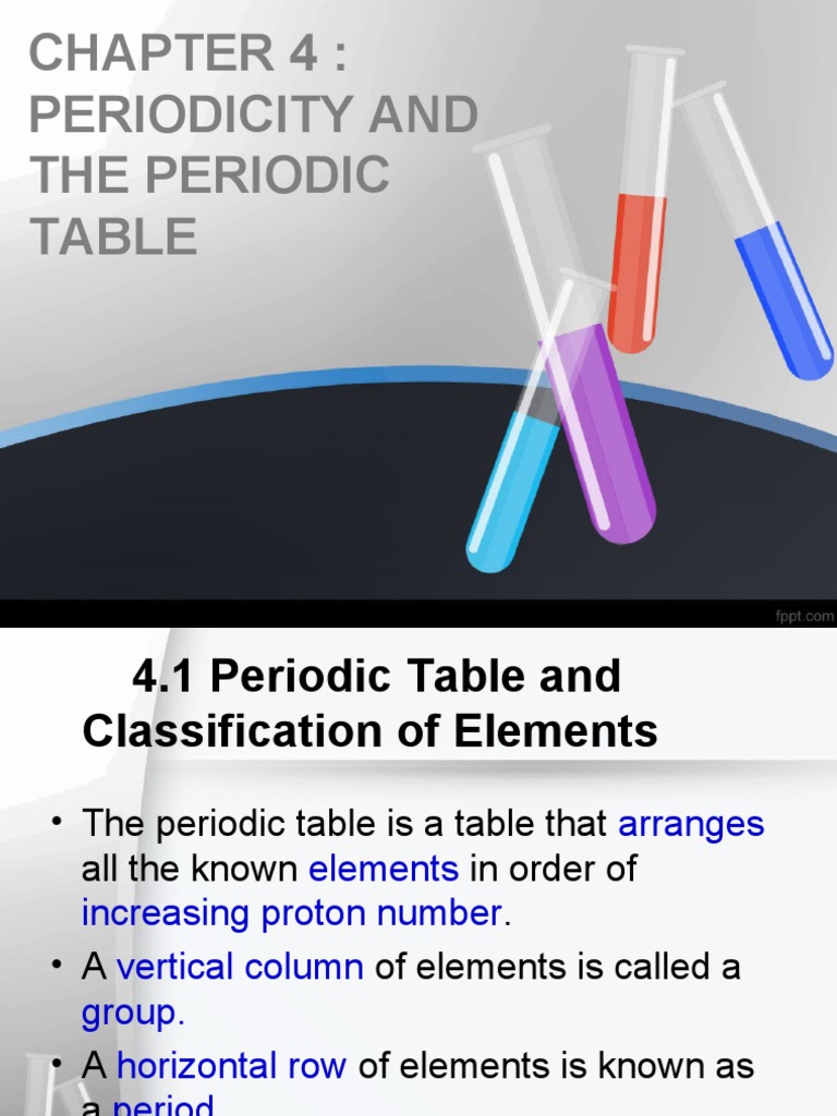 4.1 Periodic Table and Classification of Elements | PDF | Periodic ...