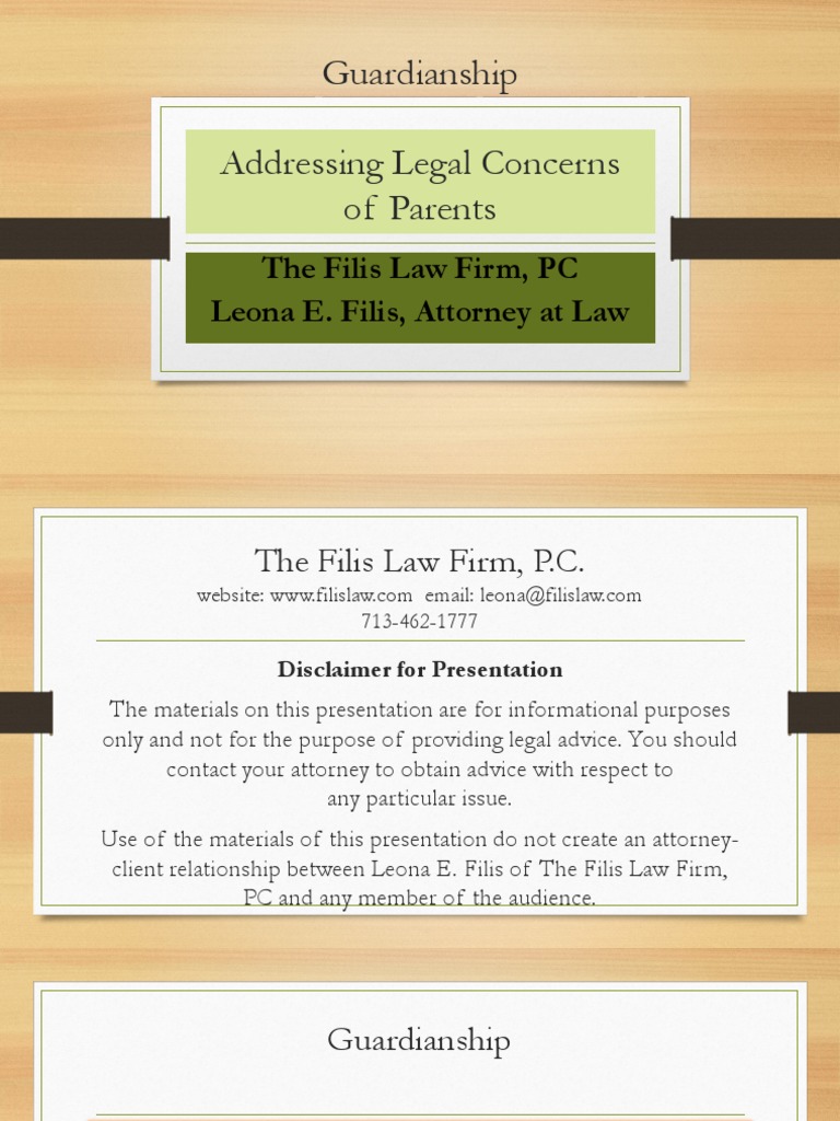 Guardianship Addressing Legal Concerns of Parents: The Filis Law Firm ...