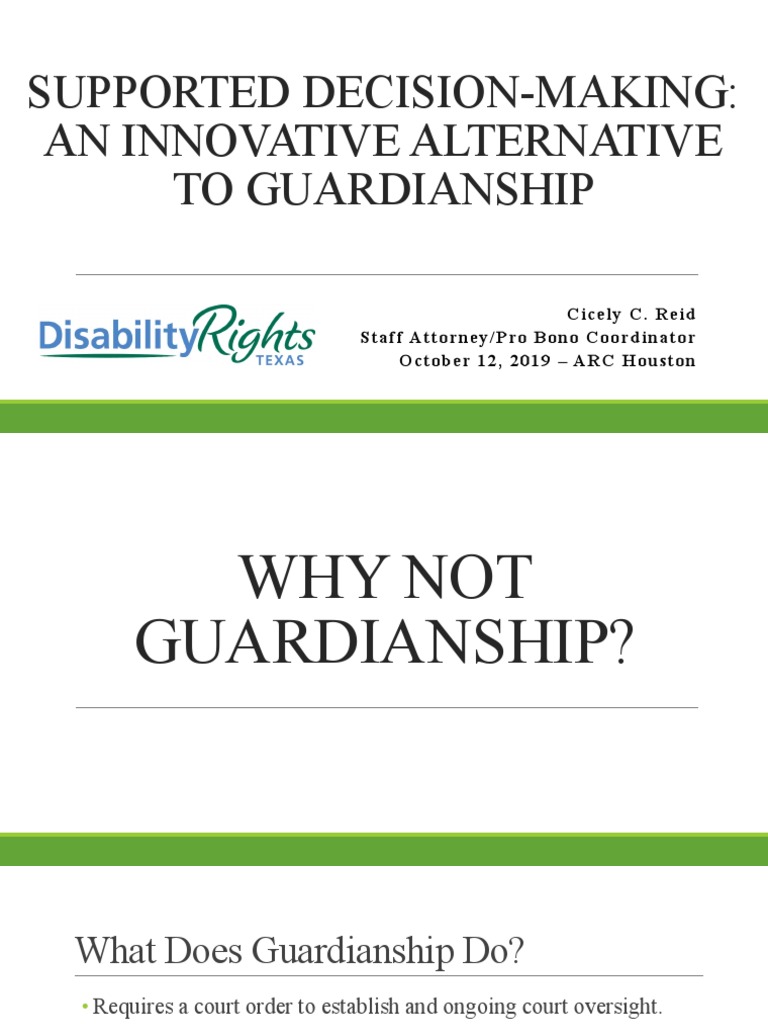 An Innovative Alternative: Supported Decision-Making as a Viable Option ...