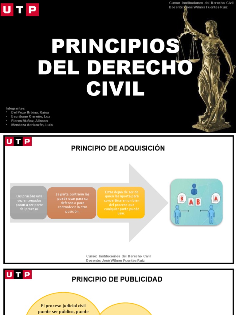 TA1 - PRINCIPIOS DEL DERECHO CIVIL PPT GRUPAL - Final | PDF | Derecho ...