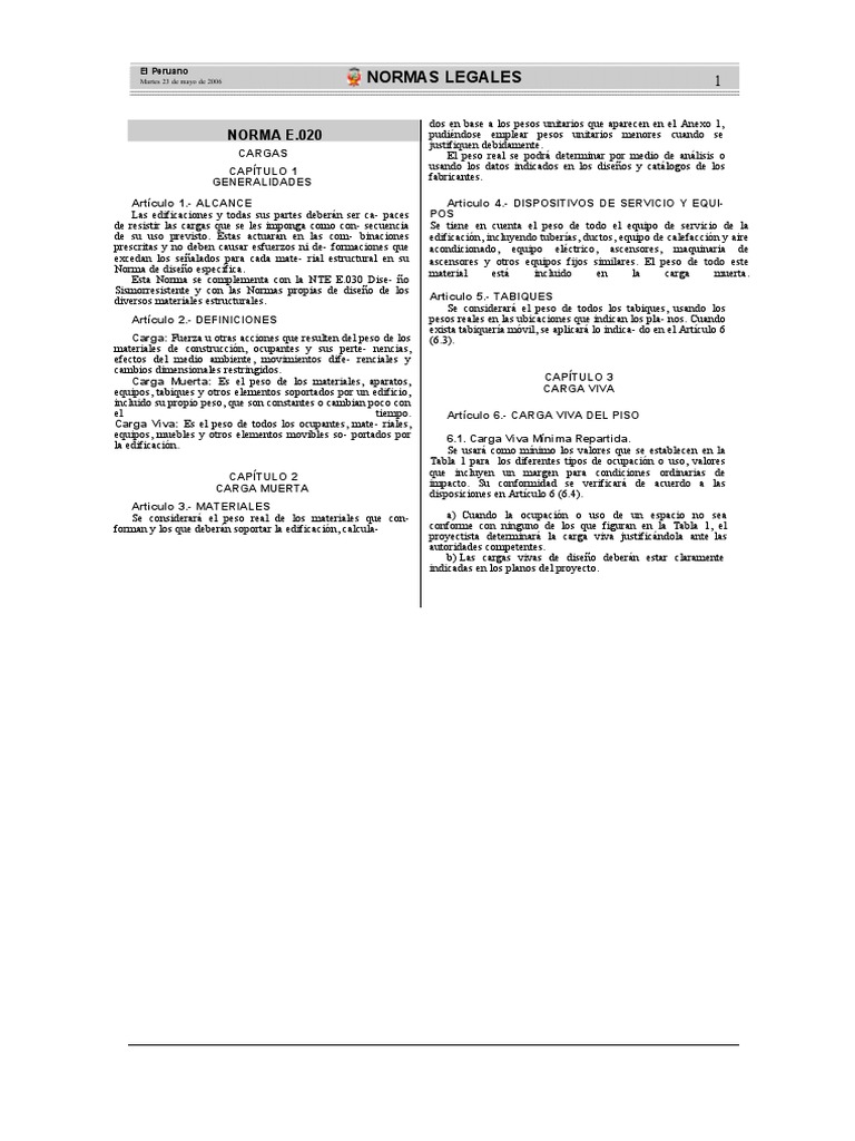 5.2. - Material Complementario - Norma E-020 | PDF | Viga (Estructura) | Materiales