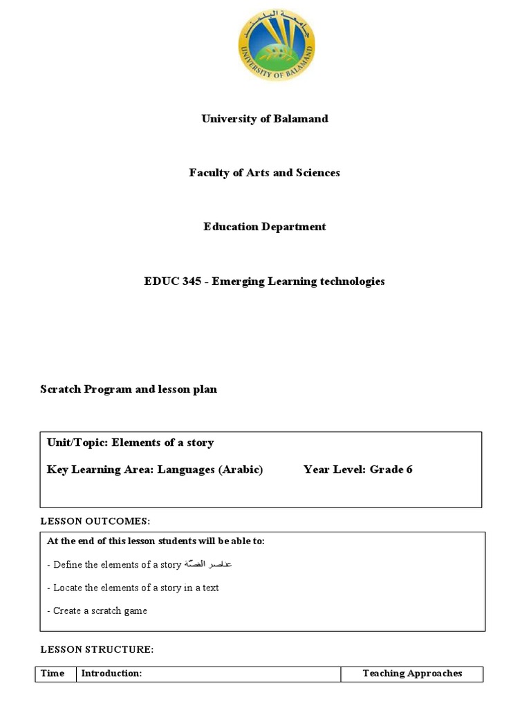 Lesson Plan - Scratch | PDF | Learning | Teachers