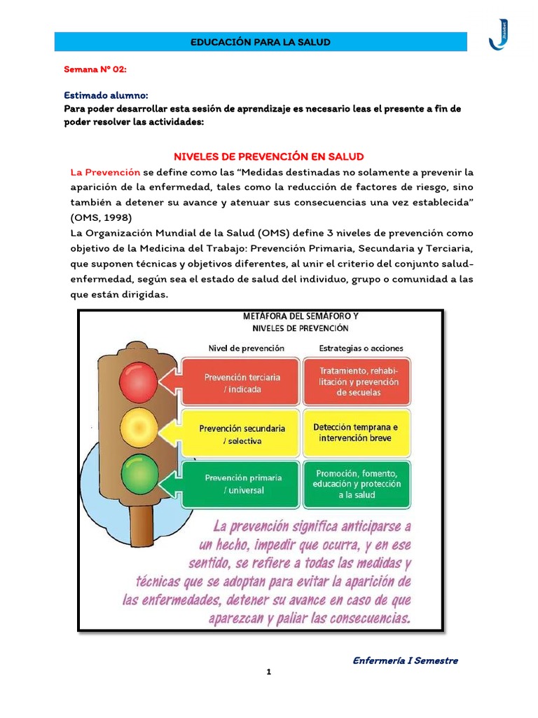 Niveles de Prevención en Salud Pública | PDF | Asistencia sanitaria ...