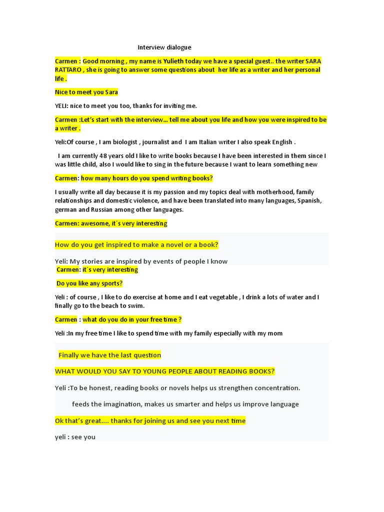 Interview Dialogue | PDF