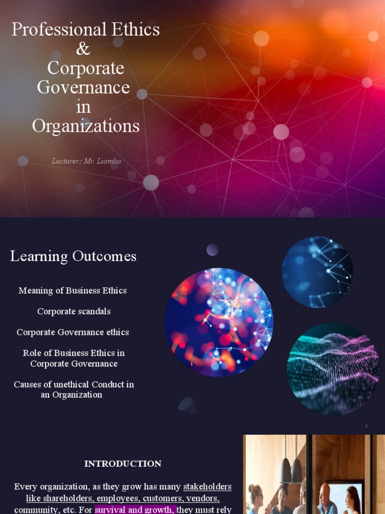 Business Ethics & Corporate Governance Guide | PDF