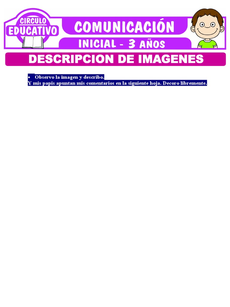 Descripcion de Imagenes para Ninos de Tres Anos | PDF