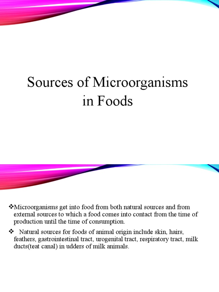 Sources of Microorganisms in Foods | PDF | Microorganism | Bacteria