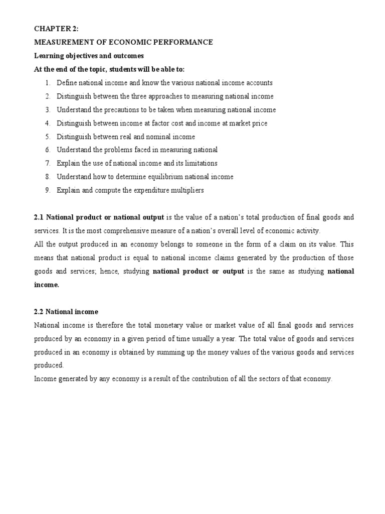 Measurement of Economic Performance | PDF | Financial Markets ...