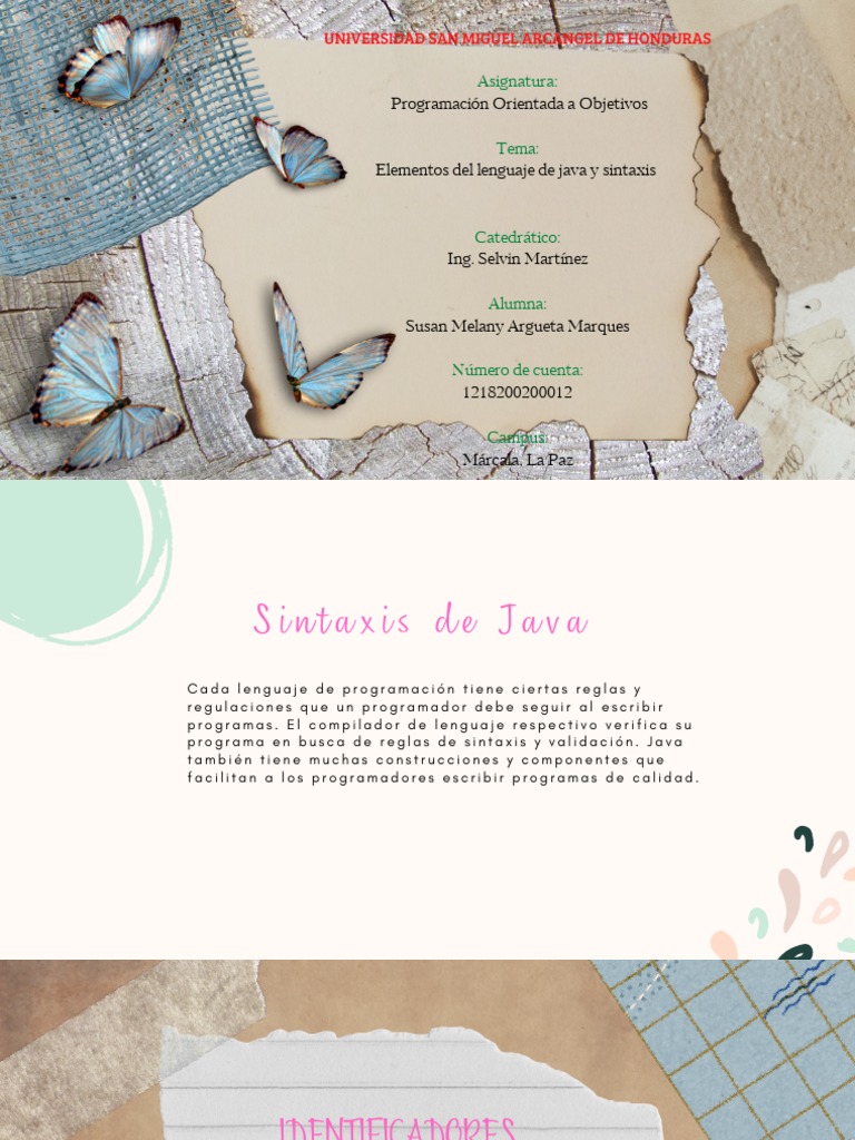 Tarea POO Elementos de Java y Sintasis | PDF | Java (lenguaje de ...