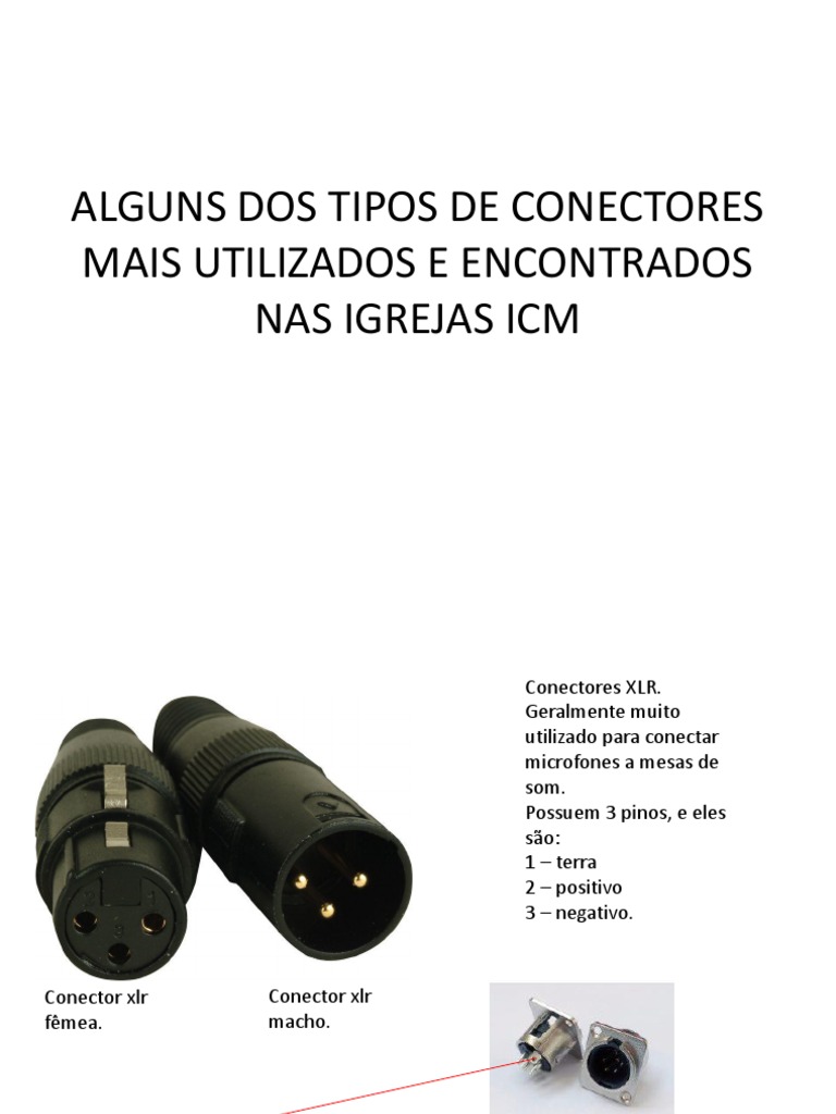 Alguns Dos Tipos de Conectores Mais Utilizados E Encontrados Nas Igrejas Icm | Download grátis ...