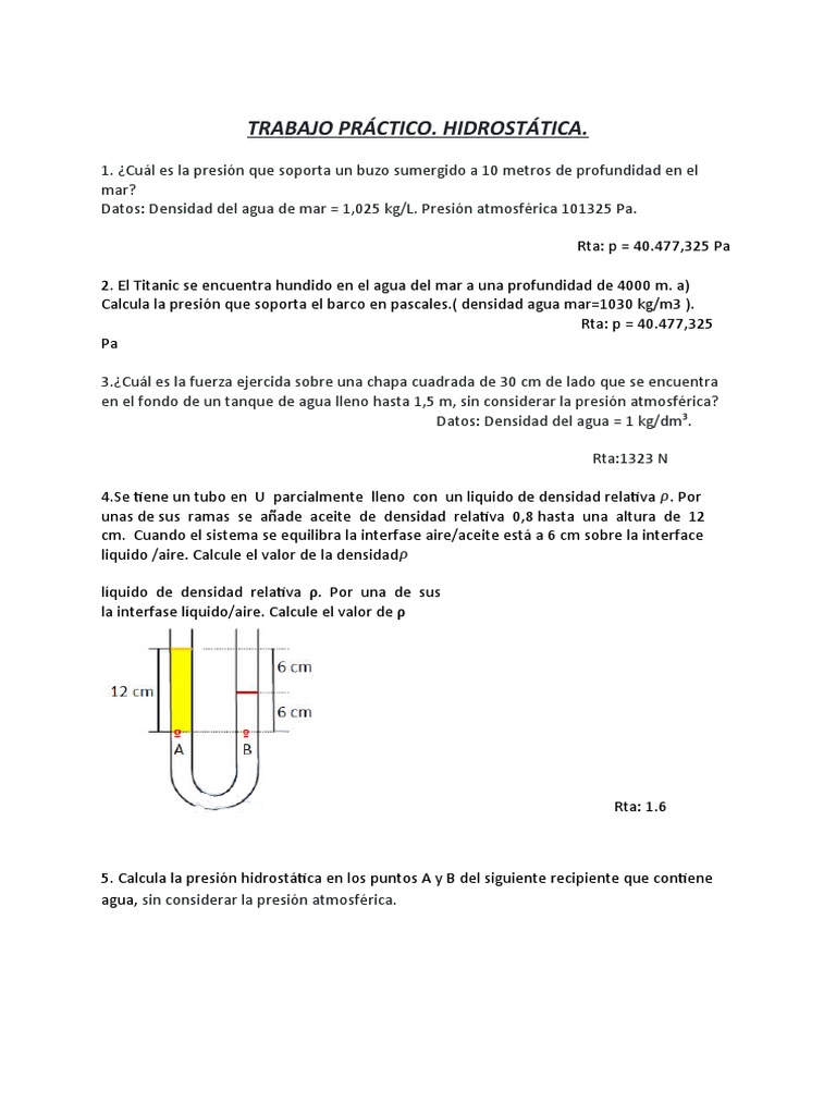 HIDROSTATICA - TP (Autoguardado) | PDF