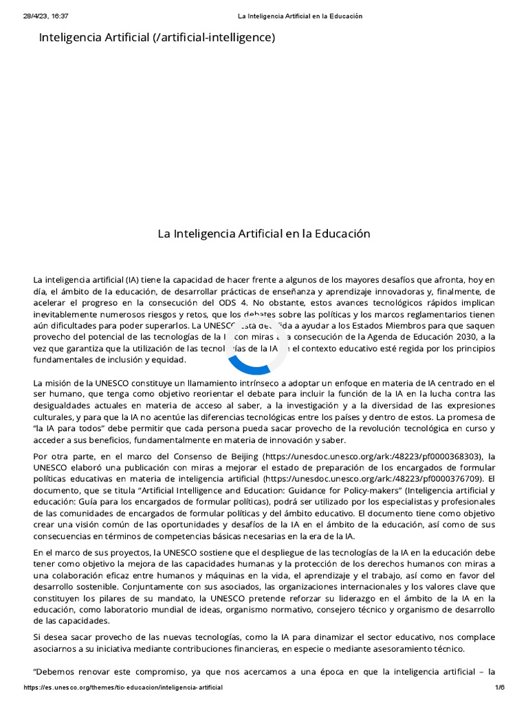 Unesco IA | PDF | Inteligencia artificial | Inteligencia (IA) y semántica