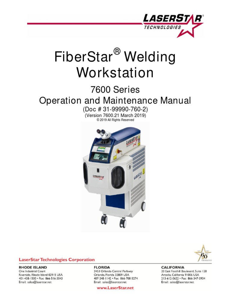 Fiberstar Welding Workstation: 7600 Series Operation and Maintenance Manual | PDF | Optical ...