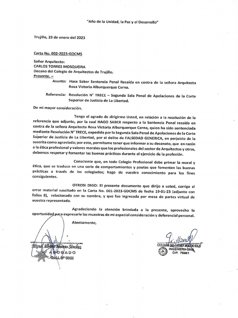Carta A Cap-2023 | PDF | Derecho penal | Castigos