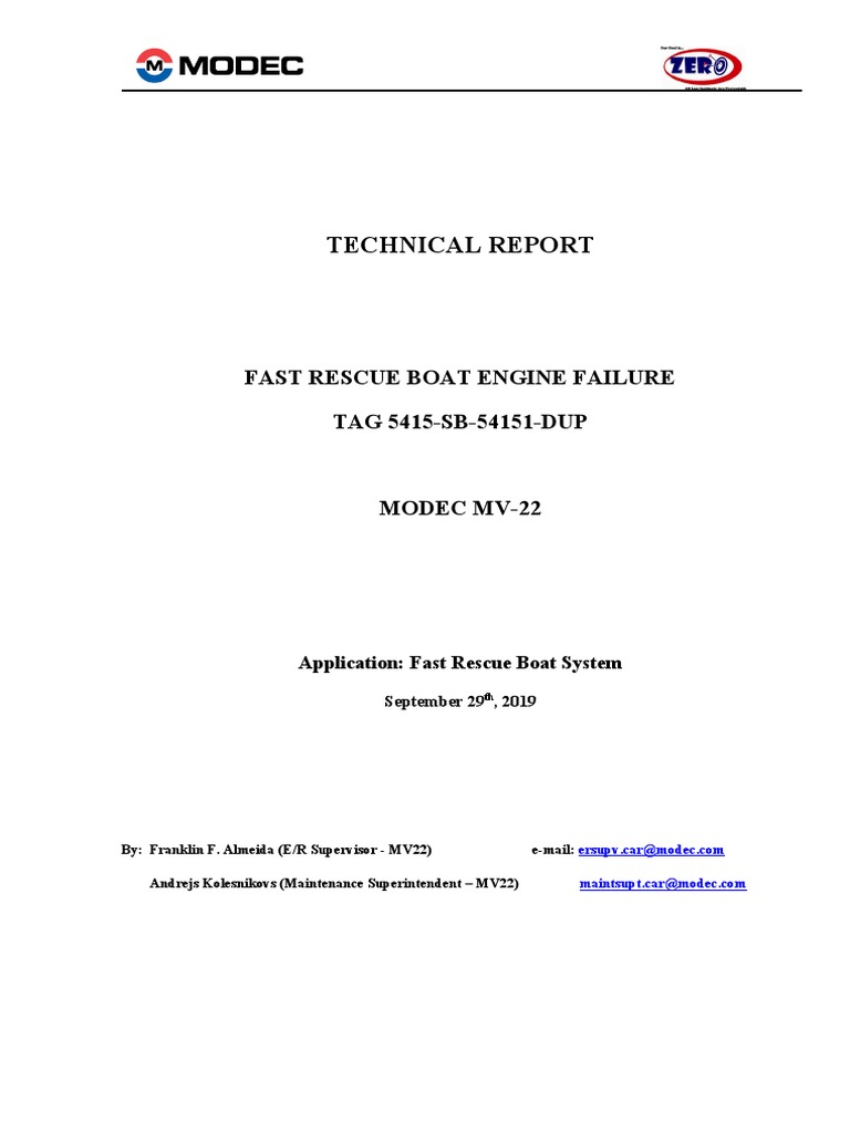 Fast Rescue Boat Engine Failure - Tag 5415-Sb-54151-Dup | PDF ...