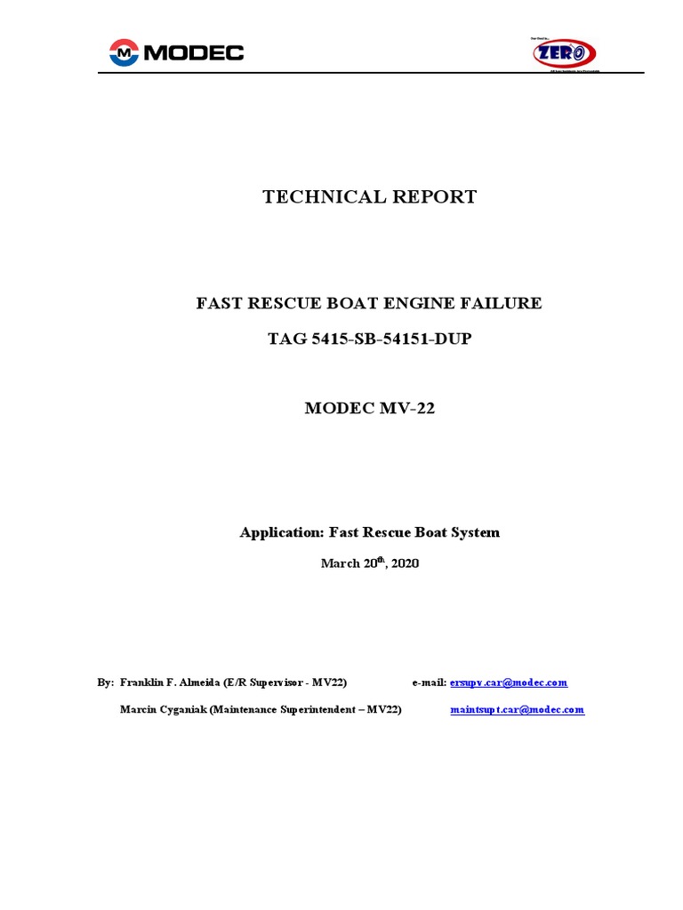 Fast Rescue Boat Engine Failure - Tag 5415-Sb-54151-Dup - 20.03.20 | PDF