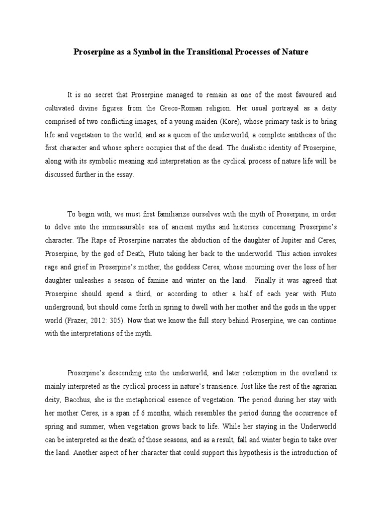 Proserpine: Nature's Dual Symbol | PDF | Persephone | Religious Belief ...