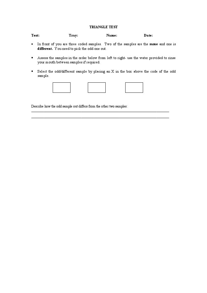 Test: Tray: Name: Date:: Describe How The Odd Sample Out Differs From ...